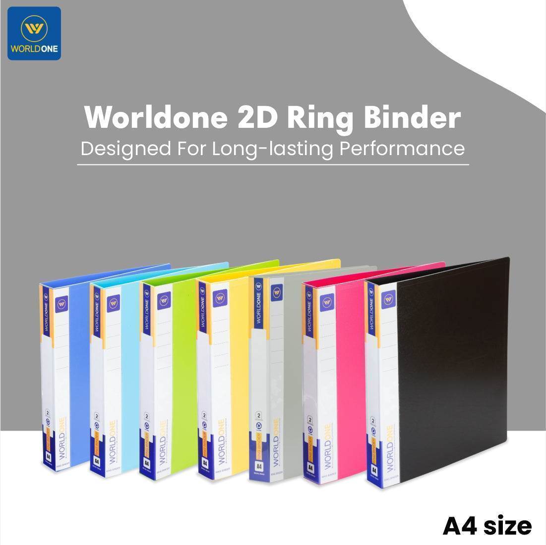 Worldone 2D Ring Binder 17mm Chrome Plated Clip with 0.8 mm virgin PP ...