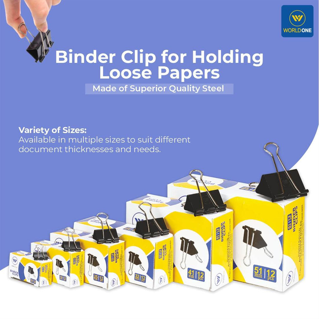 Worldone Paper Binder Clip for Holding Loose Papers, Ideal for Home, O ...