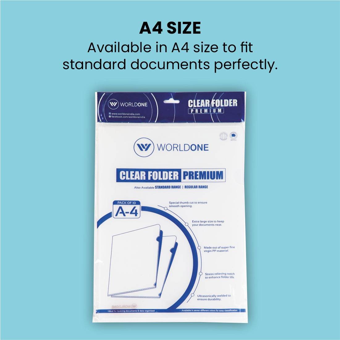 Worldone Clear L Folder, Made of fine Virgin 140 Micron, Ideal for Kee ...