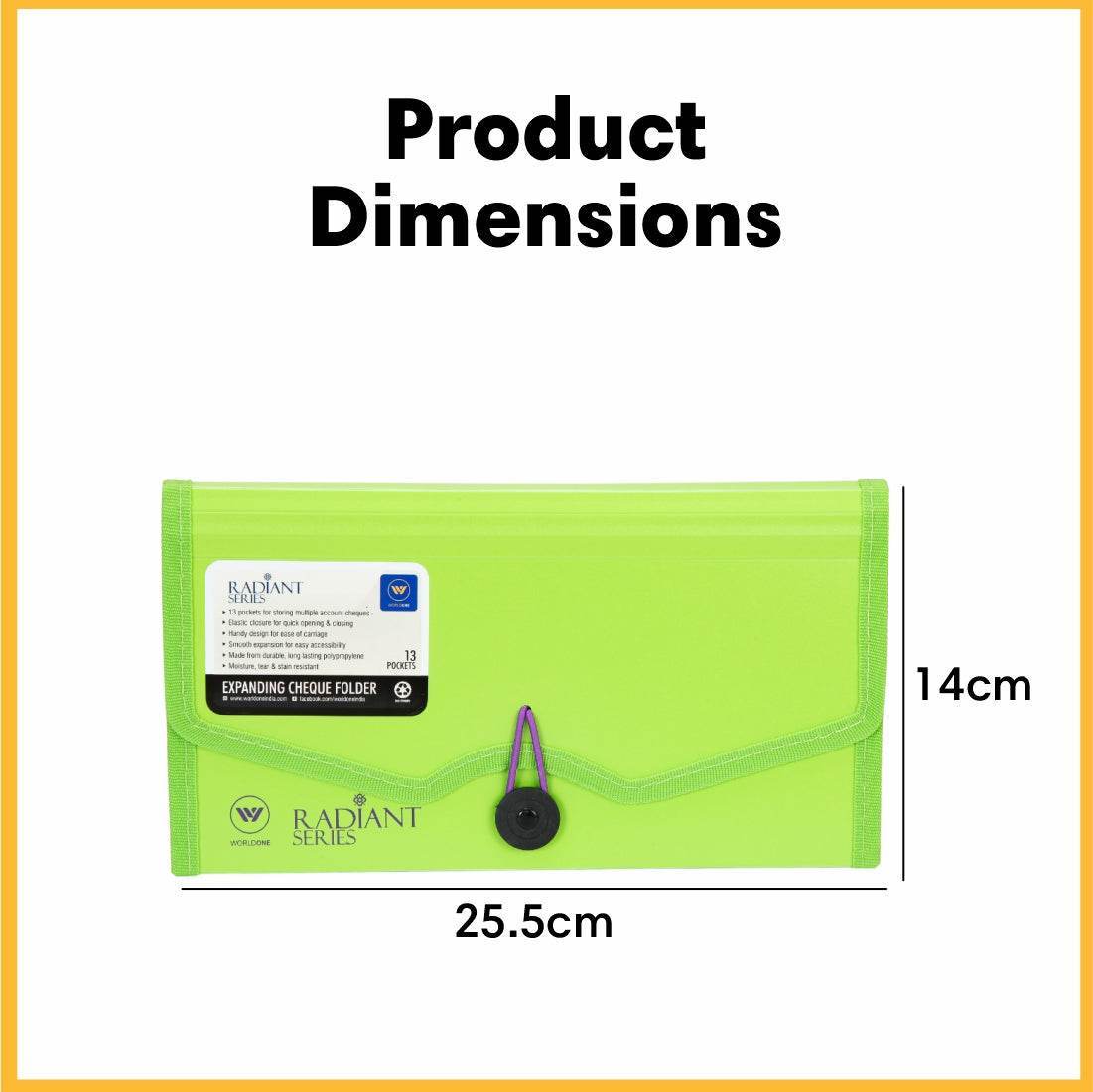 Worldone Cheque Expanding File with Elastic Closure 13 Pockets 0.7mm O ...