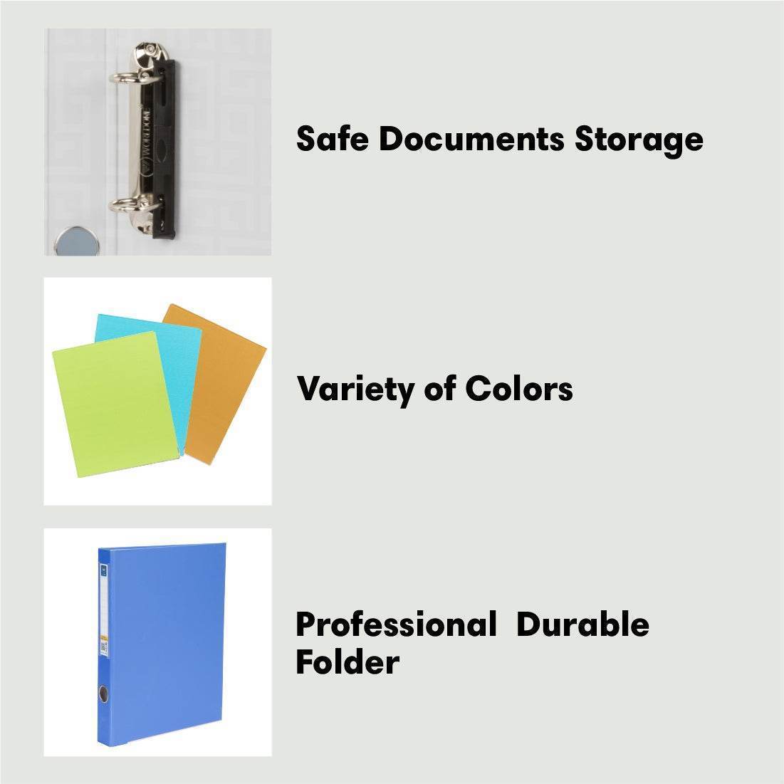 Worldone 2D Ring Binder File | A4 Size with 25mm Electroplated Clip, S ...