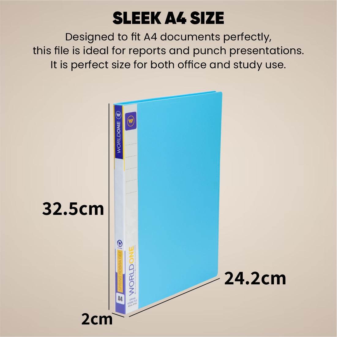 Worldone Spring Kobra File with Half Pocket on Inside Cover, Spine Lab ...