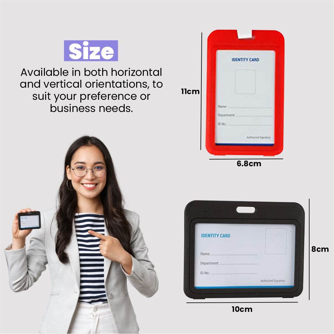 Worldone Plastic, 2 Sided, Premium, Hard, Durable, Display ID Card Hol ...