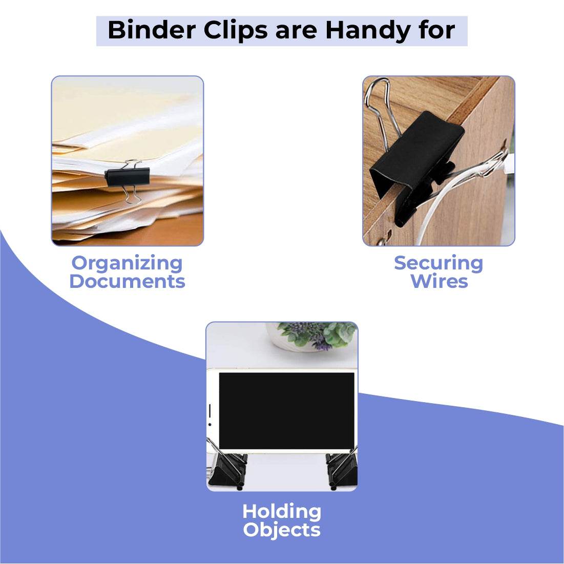 Worldone Paper Binder Clip for Holding Loose Papers, Ideal for Home, O ...