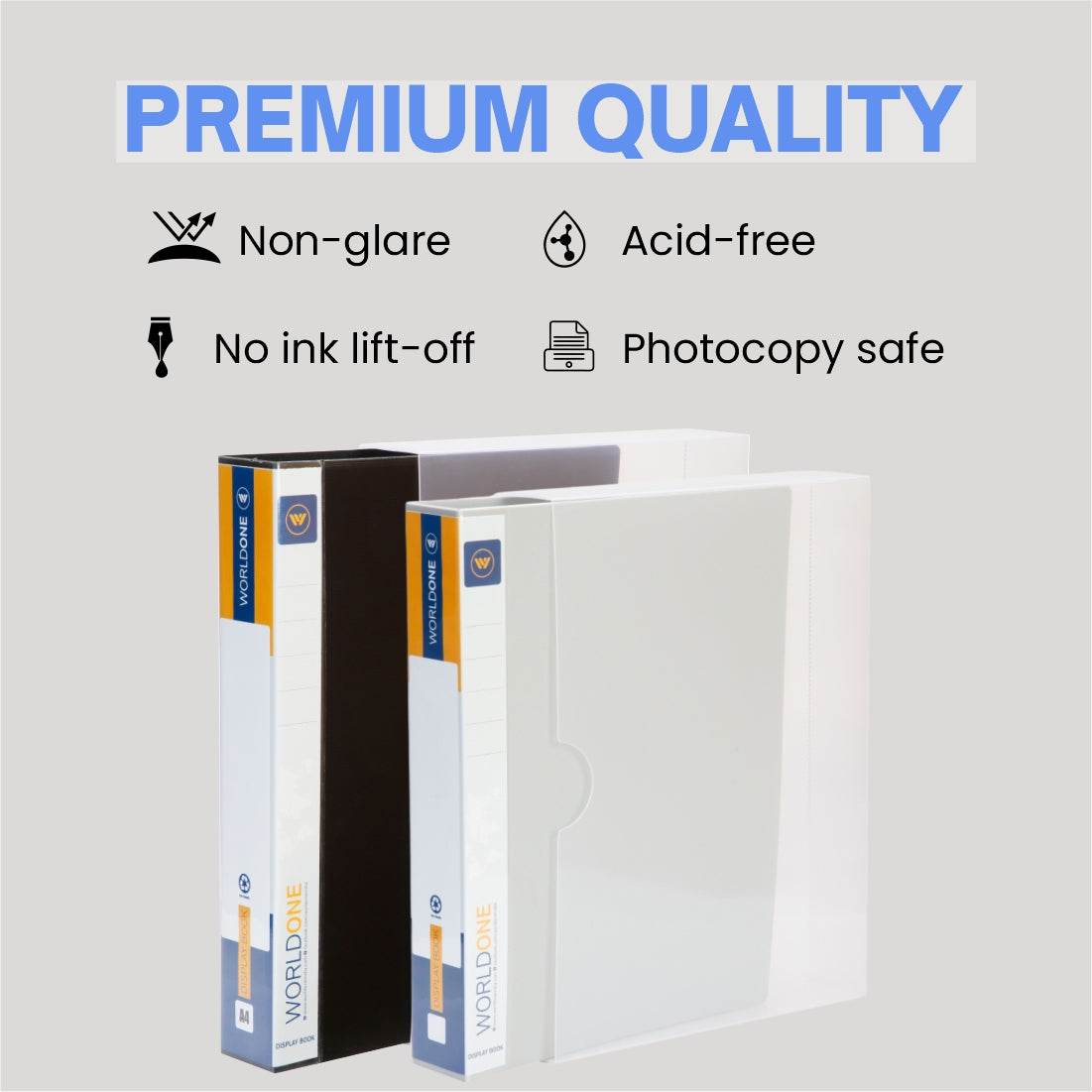 Worldone Presentation Display Book File | Made of 1.5 mm Virgin PP she ...