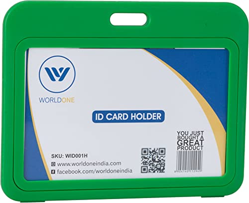Worldone Plastic, 2 Sided, Premium, Hard, Durable, Display ID Card Hol ...