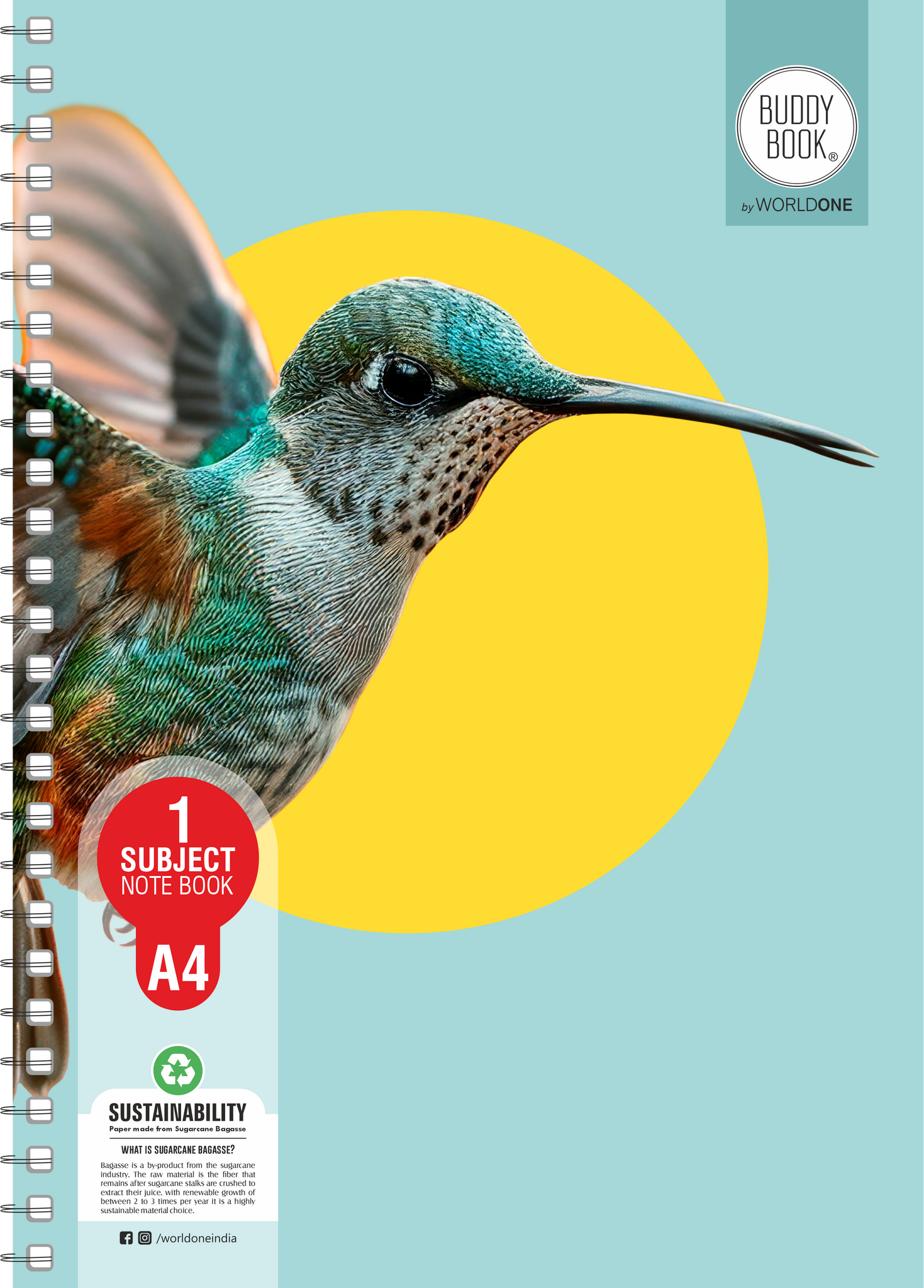 WorldOne A4 Notebook – 1 Subject, 180 Pages, Unruled Single Line | 29 ...