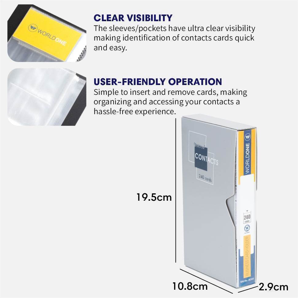 Worldone 240 Visiting Card Holder with Protective Case and Classificat ...