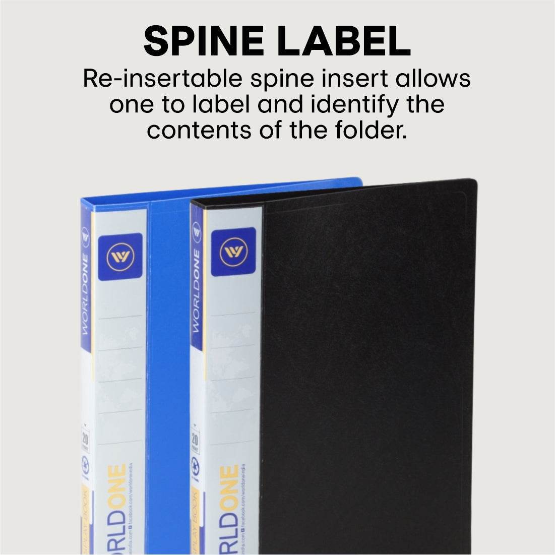 Worldone A5 Size Display Book File Folder (Small Size) with 20 Pockets ...