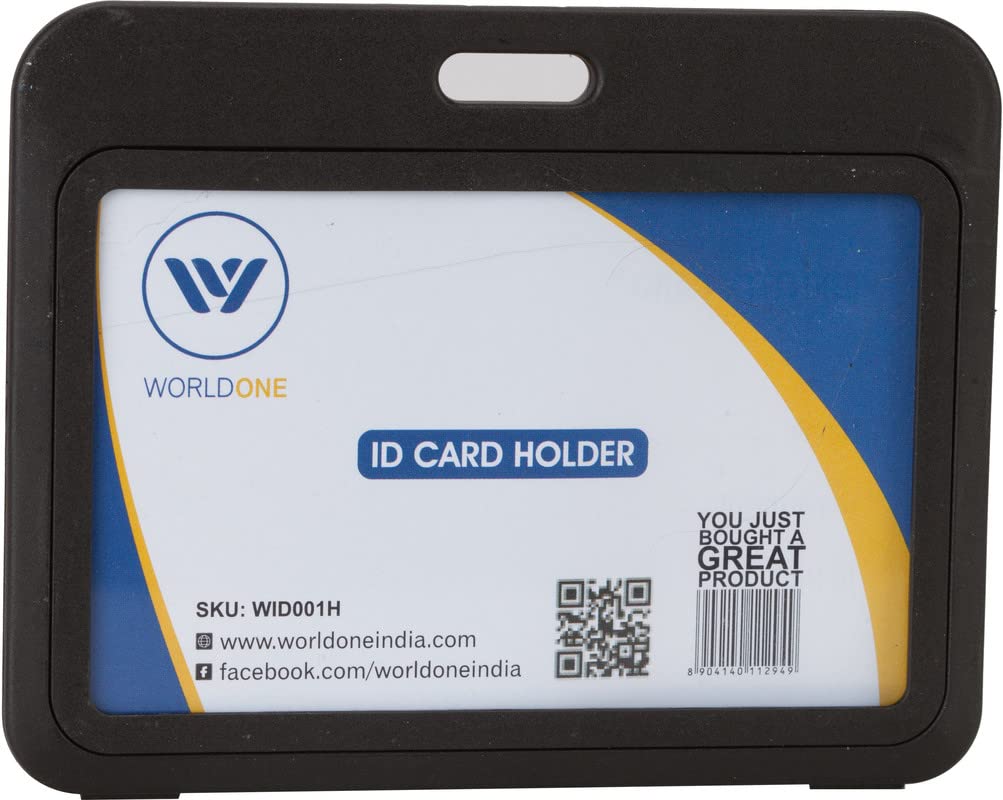 Worldone Plastic, 2 Sided, Premium, Hard, Durable, Display ID Card Hol ...