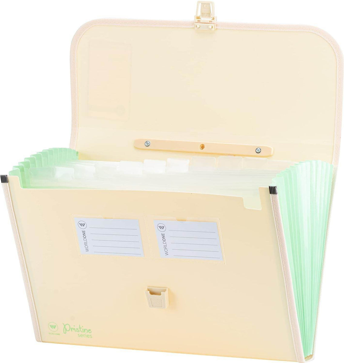 Worldone Expanding File Folder with Handle & Lock, 13 Indexed Pocket f ...