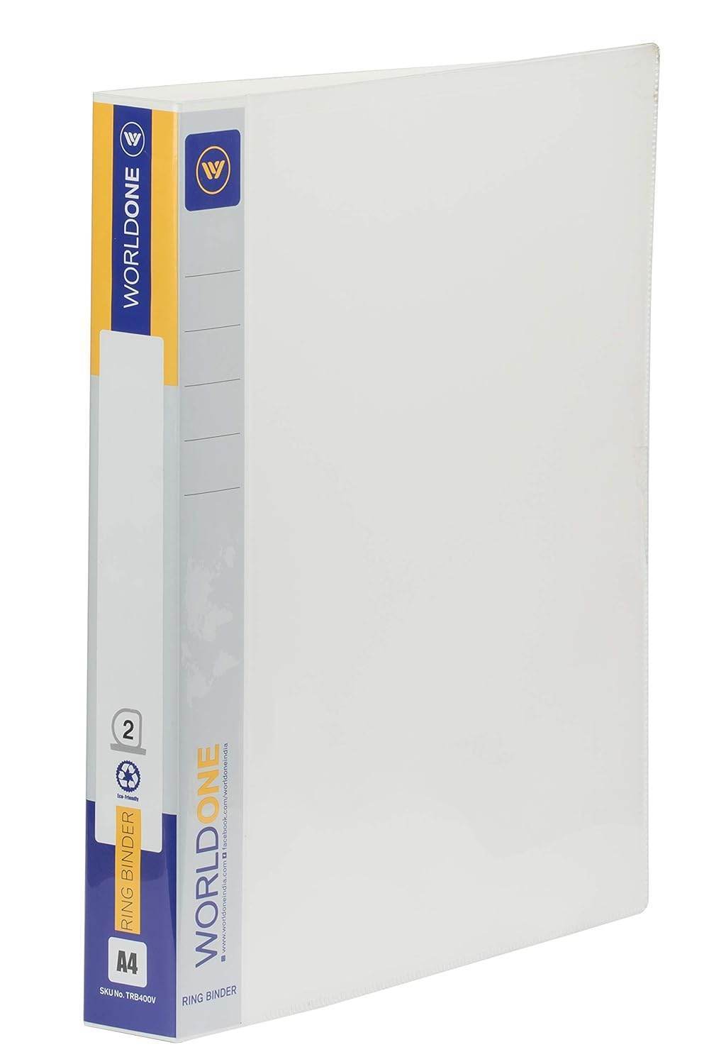 Worldone 2D Ring Binder File for Documents 25mm Chrome Plated Clip wit ...