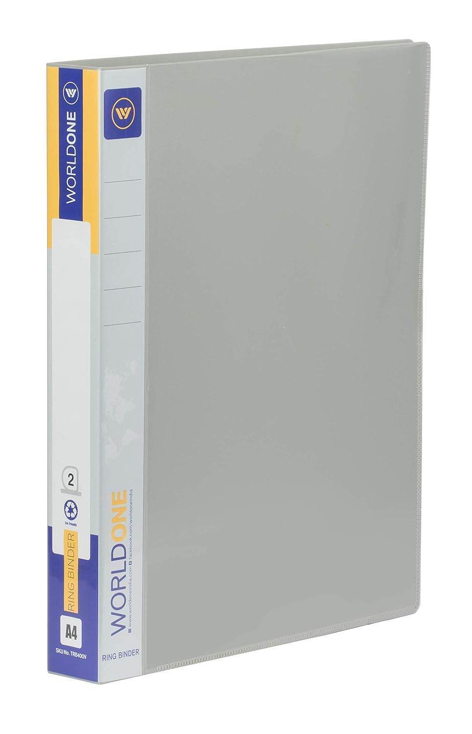 Worldone 2D Ring Binder File for Documents 25mm Chrome Plated Clip wit ...