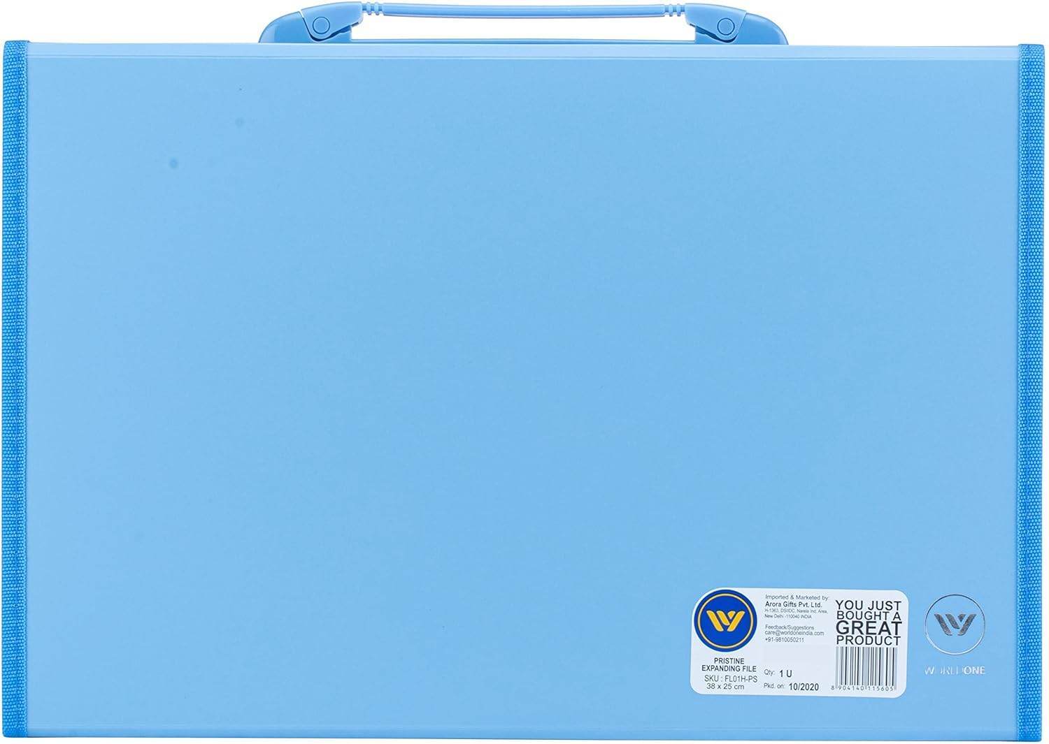 Worldone Expanding File Folder with Handle & Lock, 13 Indexed Pocket f ...