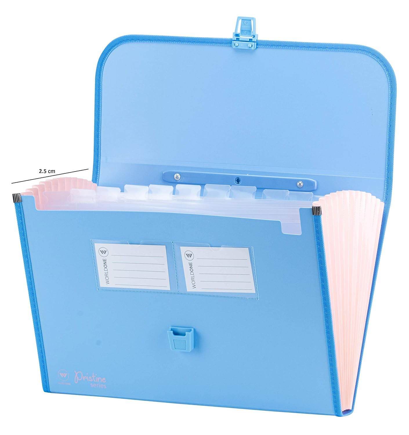 Worldone Expanding File Folder with Handle & Lock, 13 Indexed Pocket f ...