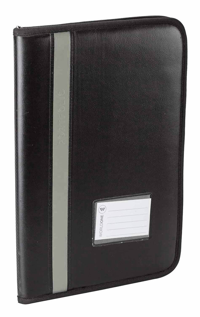 Worldone Portfolio Display Book Folder Zipper closed with 20 Pocket Tr ...
