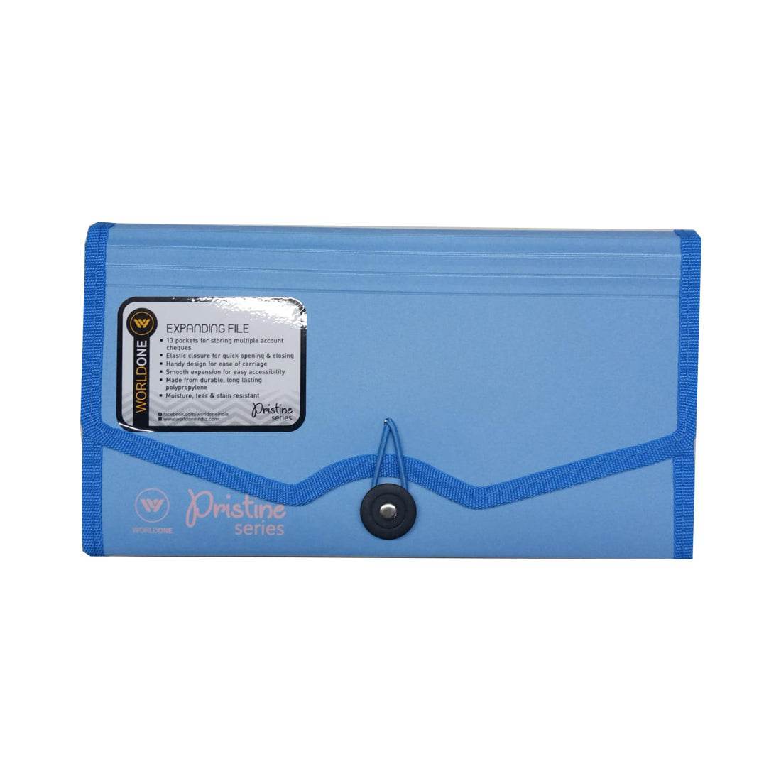 Worldone Cheque Expanding File with Elastic Closure 13 Pockets 0.7mm O ...