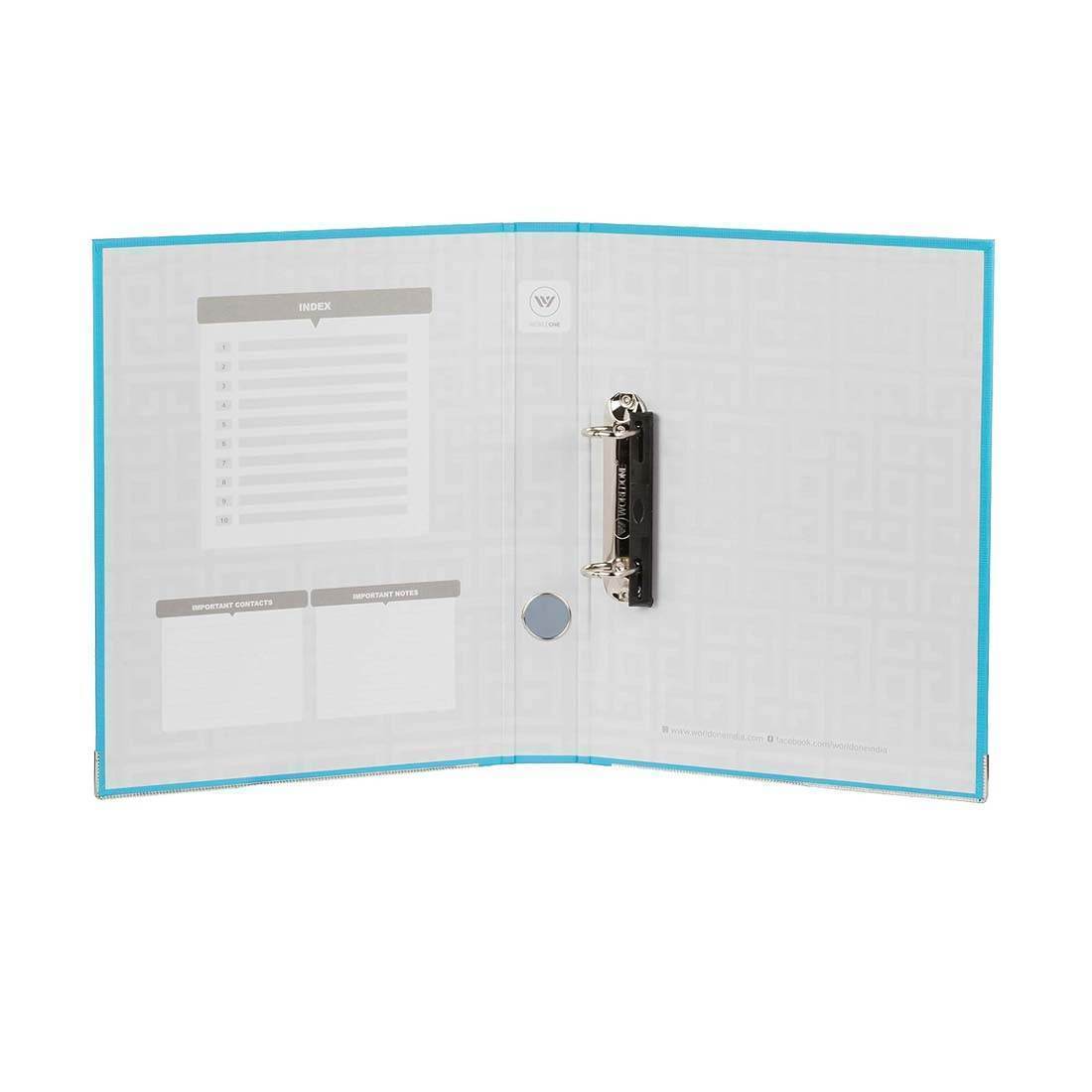 Worldone 2D PVC Ring Binder File, 25 mm Electroplated Clip, 2.6mm Shee ...