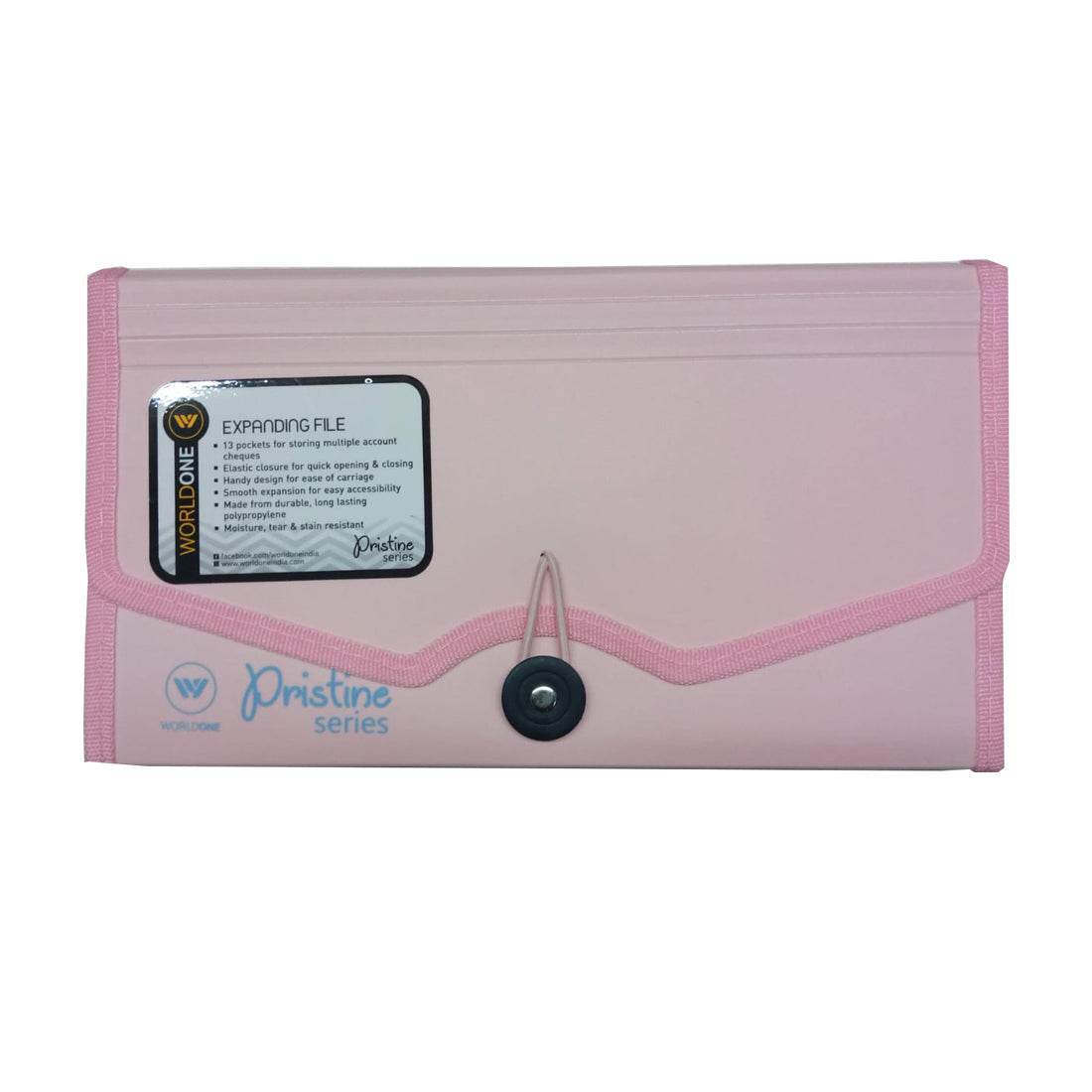 Worldone Cheque Expanding File with Elastic Closure 13 Pockets 0.7mm O ...
