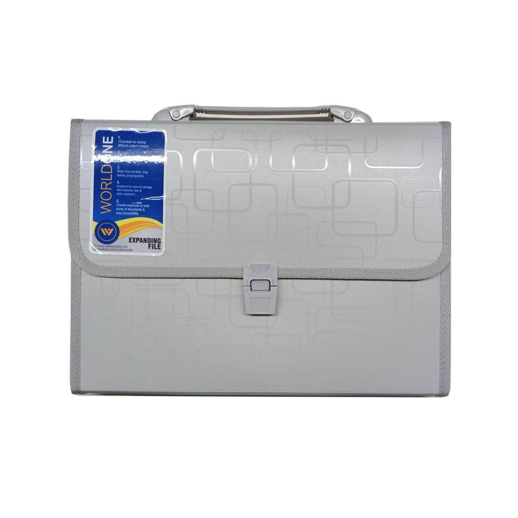Worldone Expanding File Folder with Handle & Lock 13 Indexed Pocket fo ...