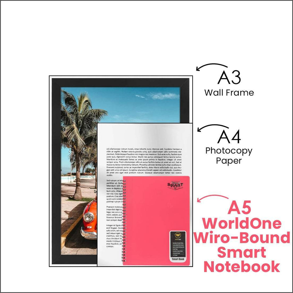 WORLDONE A5 (Small Size) | Wiro-Bound Smart Notebook | 50 Ruled Pages ...