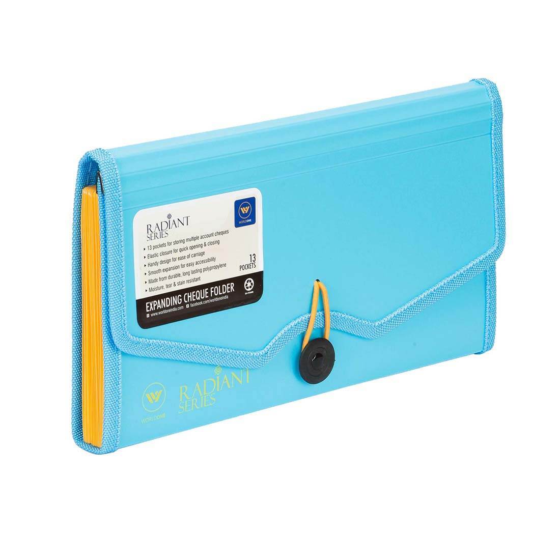 Worldone Cheque Expanding File with Elastic Closure 13 Pockets 0.7mm O ...