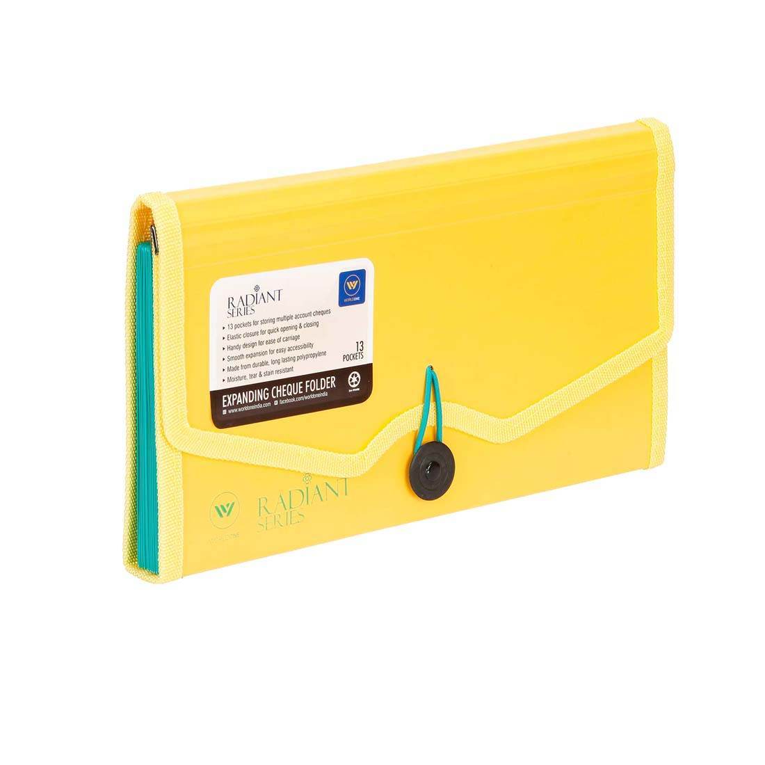 Worldone Cheque Expanding File with Elastic Closure 13 Pockets 0.7mm O ...