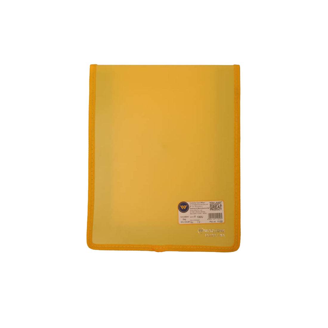 Worldone Portrait Baginz PP Document Bag Folder, Elastic Closure for S ...