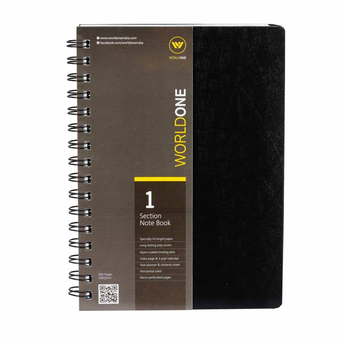 WorldOne Wiro Notebook | 160 Ruled Pages (70 GSM) | Includes Year Plan ...