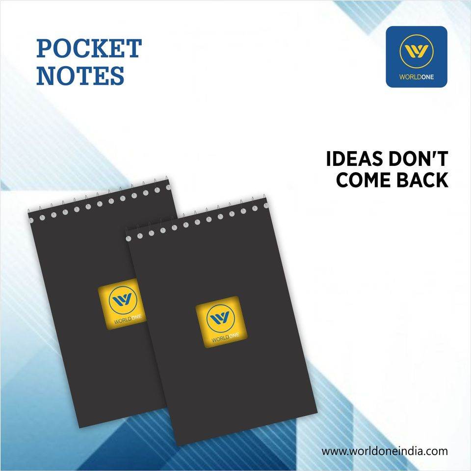 Worldone Pocket Wiro bound Double sided Ruled Notebook with 50 sheets ...