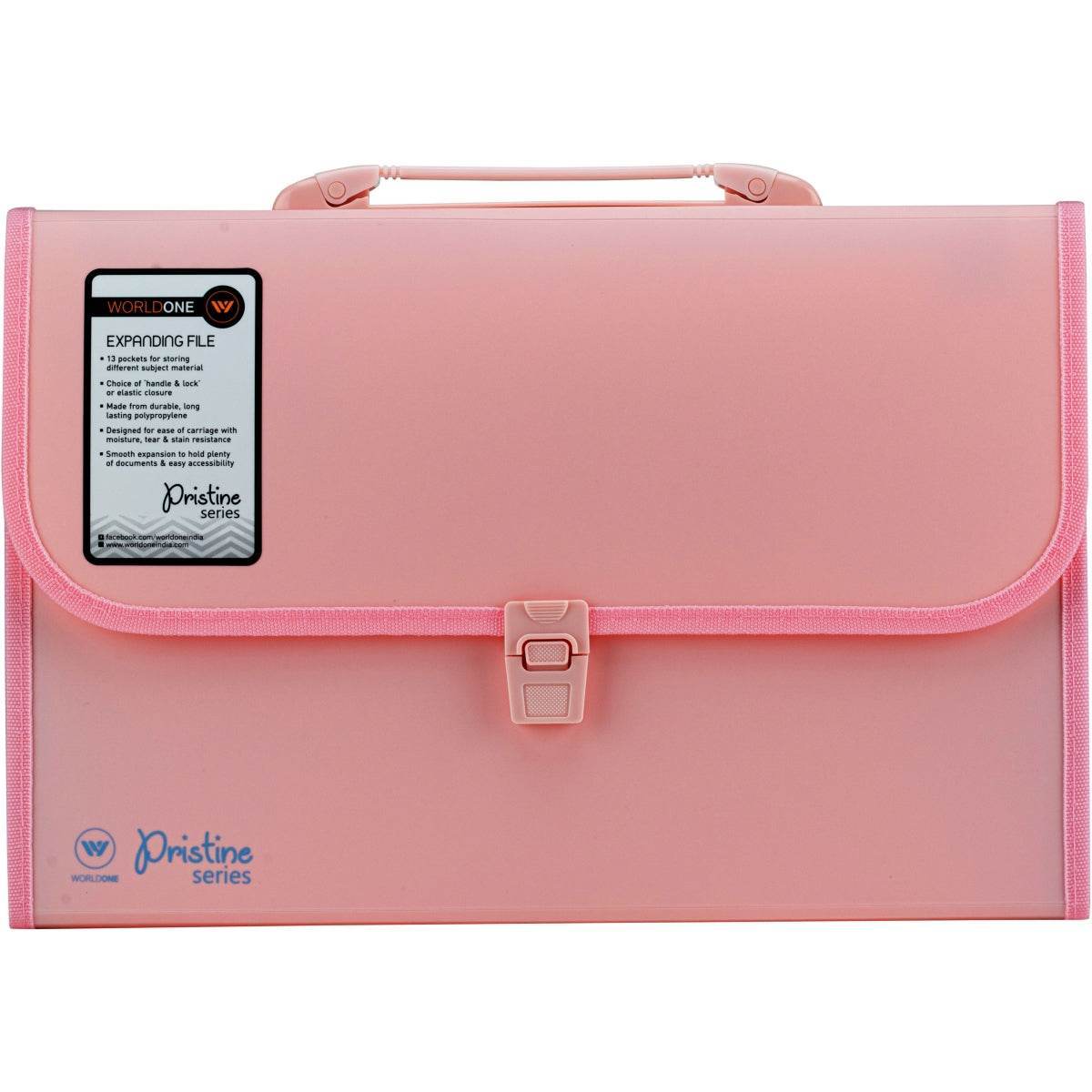 Worldone Expanding File Folder with Handle & Lock, 13 Indexed Pocket f ...