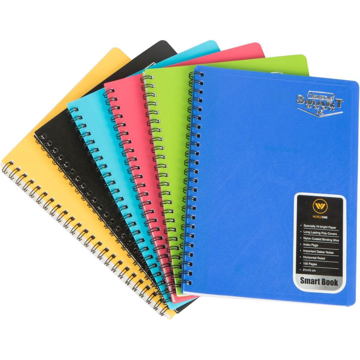 WORLDONE A5 (Small Size) | Wiro-Bound Smart Notebook | 50 Ruled Pages ...